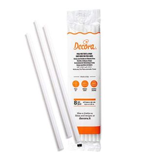 Decora 9260156 8ER-Pack TORTENST&Uuml;TZEN AUS PP NEUTRAL &Oslash; 8 MM X 30 cm, Plastik, Transparent