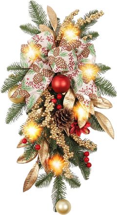 Generic Winterkr&auml;nze f&uuml;r die Haust&uuml;r - 22 k&uuml;nstliche, Festliche Urlaubsdekoration, saisonales Gr&uuml;n mit und Zapfen | Weihnachts- f&uuml;r Innen Apartment B&uuml;rozimmer