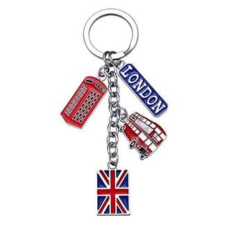 Amosfun Drapeau britannique Londres Souvenir Porte-clés Union Jack Drapeau porte-clés voiture Charms Téléphone pour Souvenir Accessoires Jour Veterani