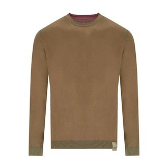 Bob Homme, Pulls, Brun, Taille: L Pull à Col Rond Réversible Rose Marron