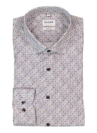 Olymp Herren Hemd braun Baumwoll-Stretch