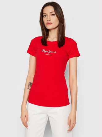Pepe Jeans London T-Shirt New Virginia PL505202 Rot Slim Fit