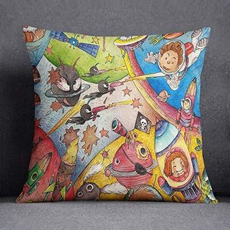 Bonamaison Le Jardin du Lin Kissenh&uuml;llen, Cotton, Mehrfarbig, 45x45