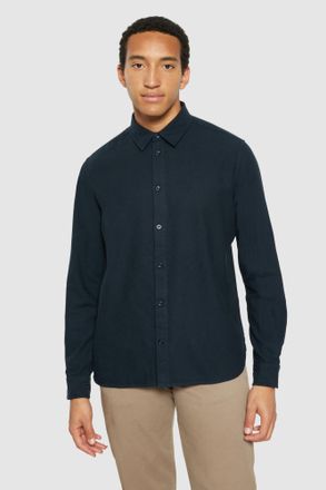Knowledge Cotton Apparel Herren vegan Flanellhemd Dune Regular Total Eclipse Navy
