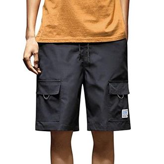 Generic Pantalon cargo pour homme 2026 - Pantalon de jogging - Short d&eacute;t&eacute; ample pour la plage, Noir, 4XL