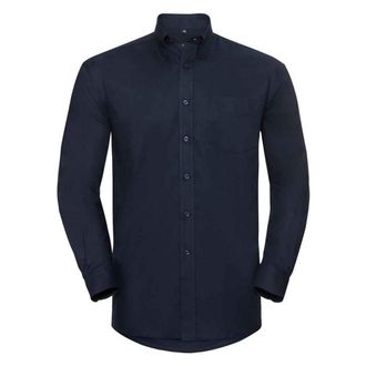 Russell Athletic Russell Collection - Oxford Formelles Hemd Pflegeleicht f&uuml;r Herren Lang&auml;rmlig (Leuchtend Navy-Blau)