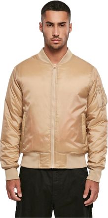 Build Your Brand Herren Jacke Bomber Jacket, Bomberjacke für Männer, leichte Sommerjacke, Unionbeige, XS