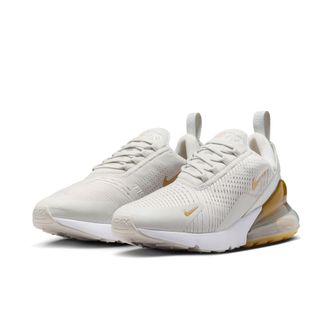 Nike Sneaker NIKE SPORTSWEAR Nike Air Max 270, Damen, Gr. 36,5, light bone, metallic gold, wei&szlig;, Synthetik, Textil, Schuhe Sneaker, Topseller