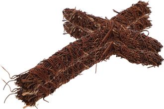 BESPORTBLE 2 St&uuml;ck Rattan Kreuz Wandbehang Katholisches Kruzifix Handgefertigte Kreuzf&ouml;rmige Dekoration f&uuml;r Tisch und Wand H&auml;ngedekor f&uuml;r Innen und Au&szlig;en