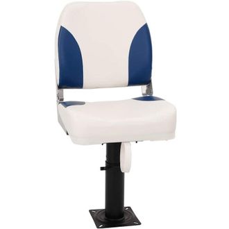 vidaXL Ensemble de si&egrave;ges de bateau pliables 2 pcs bleu et blanc Vidaxl