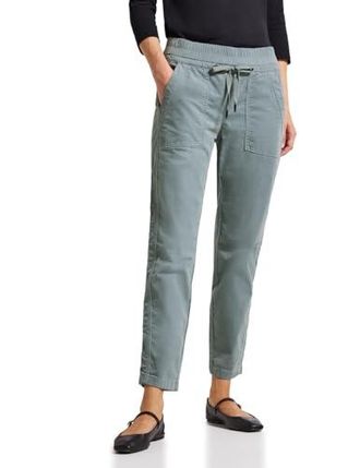 Street One Loose Fit Pantalon en Velours c&ocirc;tel&eacute; d&eacute;lav&eacute; Bleu 42