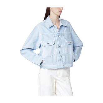 Victoria Beckham Femme, Vestes, Bleu, Taille: 36 FR Veste Trucker en denim