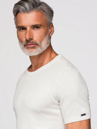 Ombre T-Shirt Strick-T-Shirt mit zarter, feiner Struktur