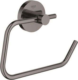 GROHE Essentials WC-Papierhalter, Toilettenpapierhalter, ohne Deckel, Hard Graphite geb&uuml;rstet - Grohe
