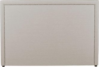 Vente-Unique Bettkopfteil mit Ziern&auml;geln - 180 cm - Stoff in Leinenoptik - Beige - ALVISE