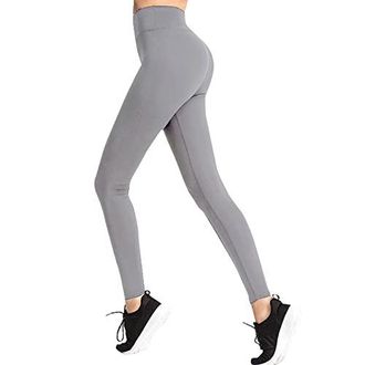 Generico Legging Scrunch pour femme - Taille haute - Couleur unie - Legging de sport long - Collants de compression - D&eacute;contract&eacute; - Confortable - Pantalon de l