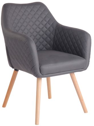 Clp Esszimmerstuhl Gent mit Kunstlederbezug I Polsterstuhl Mit Armlehne I Sitzfl&auml;che Gepolstert I Polsterstuhl Mit Einer Sitzh&ouml;he von 49 cm, Farbe:grau, G