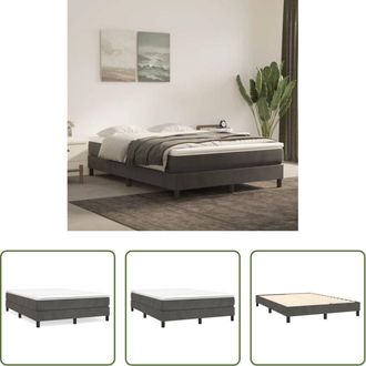 vidaXL Samtbettgestell - Boxspringbettgestell Dunkelgrau 140x200 cm Samt