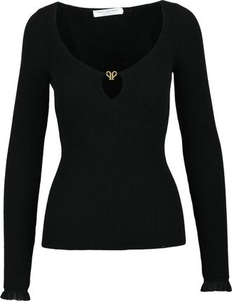Philosophy di Lorenzo Serafini Femme, Pulls, Noir, Taille: 38 FR Maglina Cannettata