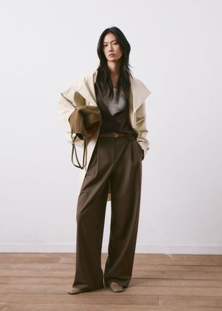 Mango Chemise droite en lyocell marron - Femme - XXS - MANGO