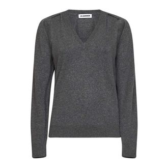 Jil Sander V-Ausschnitt Strickware - - Knitwear - Damen - Grau - XL