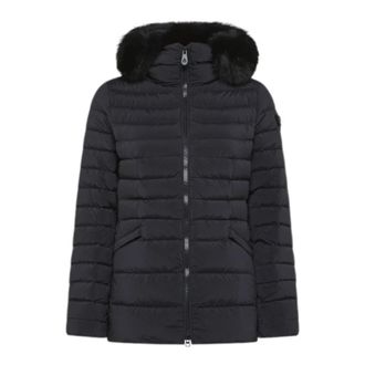 Peuterey Kurze schwarze Jacke mit Fellkapuze - - Jackets - Damen - Schwarzk - XS