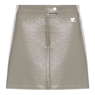Courr&egrave;ges Vinyle Reedition Miniskirt - - Skirts - Damen - Beige - S