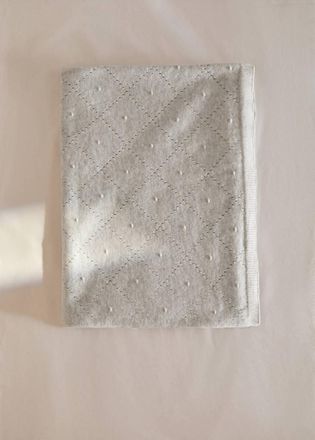 Mango Couverture pour enfant broderie en losange gris - Home - 70X100cm - MANGO HOME