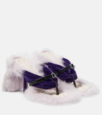 Burberry Sandales Step Post en shearling