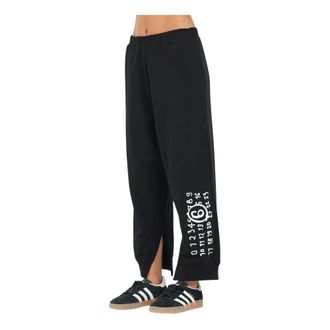Maison Margiela Femme, Pantalons, Noir, Taille: 36 FR Pantalon de sport noir avec fentes aux chevilles