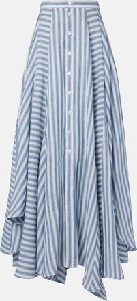 Ralph Lauren Collection Jupe longue Shamus en lin &agrave; rayures
