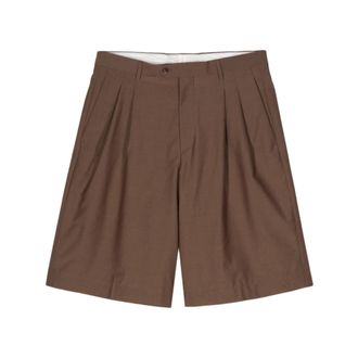 Lardini Camel Wollmischung- ma&szlig;geschneiderte Falten-Shorts - - Shorts - Herren - Braun - XL