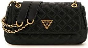 Guess Giully Convertible Crossbody Flap, Sac &agrave; bandouli&egrave;re, Rabat Femme, Noir, Taille Unique