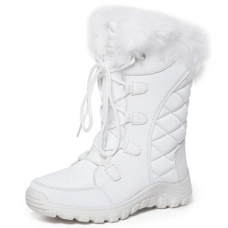 Polar Damen Schneestiefel - Wasserdichtes Nylon, Doppelrei&szlig;verschluss, Einfach zum Hineinschlupfen - Dickes Kunstfellfutter - Memory Foam - Fur Regen & Wint