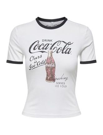 Only Onlcoca Cola Life S/S JRS Haut Court, Cloud Dancer, S