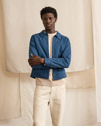Faguo Blouson coton bleu marine