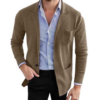 Generic Veste sportive et &eacute;l&eacute;gante pour homme - Blazer de loisirs l&eacute;ger - Couleur unie - Veste de costume moderne avec poches pour affaires, mariage, f&ecirc;te, qu