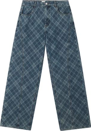 B+ab jean à carreaux - Bleu