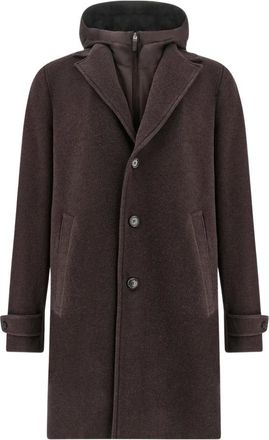 Paul & Shark Manteau droit &agrave; capuche - Homme - Manteaux - Brun - Taille: M