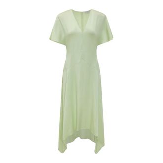 Stella McCartney Satin-Kleid mit V-Ausschnitt - - Dresses - Damen - Gr&uuml;n - M