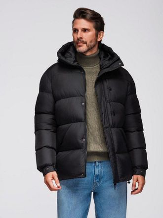 Ombre Winterjacke Gesteppte Herrenjacke mit hoch schlie&szlig;endem Kapuzenkragen