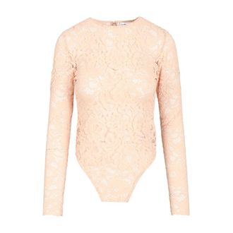 Self Portrait Floral Lace Bodysuit - - Tops - Damen - Beige - M