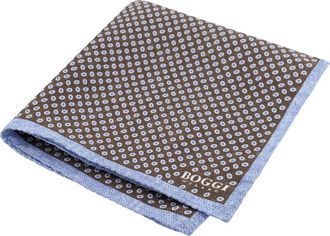 Boggi Milano Homme, Accessoires, Brun, Taille: ONE Size Pochette de Costume G&eacute;om&eacute;trique en Soie