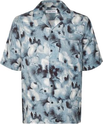 Sams&oslash;e & Sams&oslash;e Kurzarm-Knopfhemd - - Shirts - Herren - Blau - M