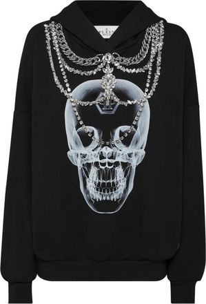 Philipp Plein Femme, Sweatshirts et sweats &agrave; capuche, Noir, Taille: 36 FR Hooded SweaT-shirt