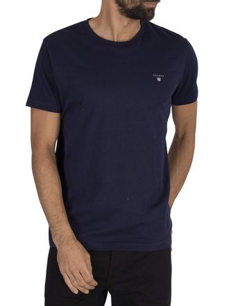 GANT Halbarm T-Shirt Regular Fit Baumwolle Logo-Stick navy Gr&ouml;&szlig;e XXXL