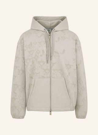 Carlo Colucci Carlo Colucci Kapuzensweatjacke Mit Flockprint - Soft Impact Flenger beige