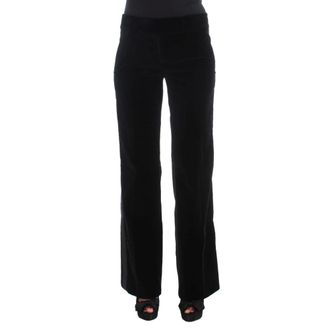 Ermanno Scervino Femme, Pantalons, Noir, Taille: 36 FR &Eacute;l&eacute;gant Pantalon Noir Large en M&eacute;lange de Soie