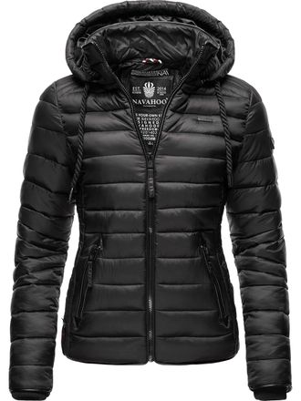 Navahoo Damen leichte &Uuml;bergangsjacke Steppjacke mit Kapuze Lulana Schwarz Gr. XL