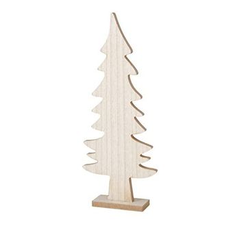 Boltze Boltze Dekoaufsteller Kjell (Tannenbaum Figur, Dekoration f&uuml;r Weihnachten, aus Holz, H&ouml;he 40 cm) 1006922, Natur